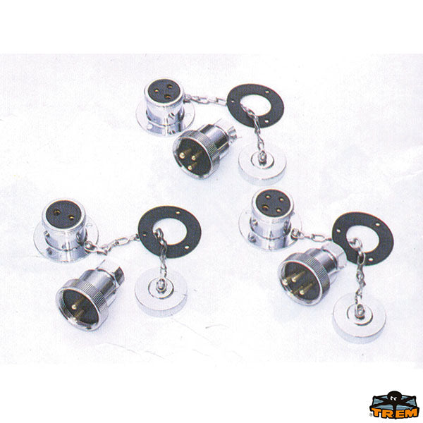 Waterproof plug and socket 10A - Tripolar model - Ø base mm 44 - Amps 5 ...