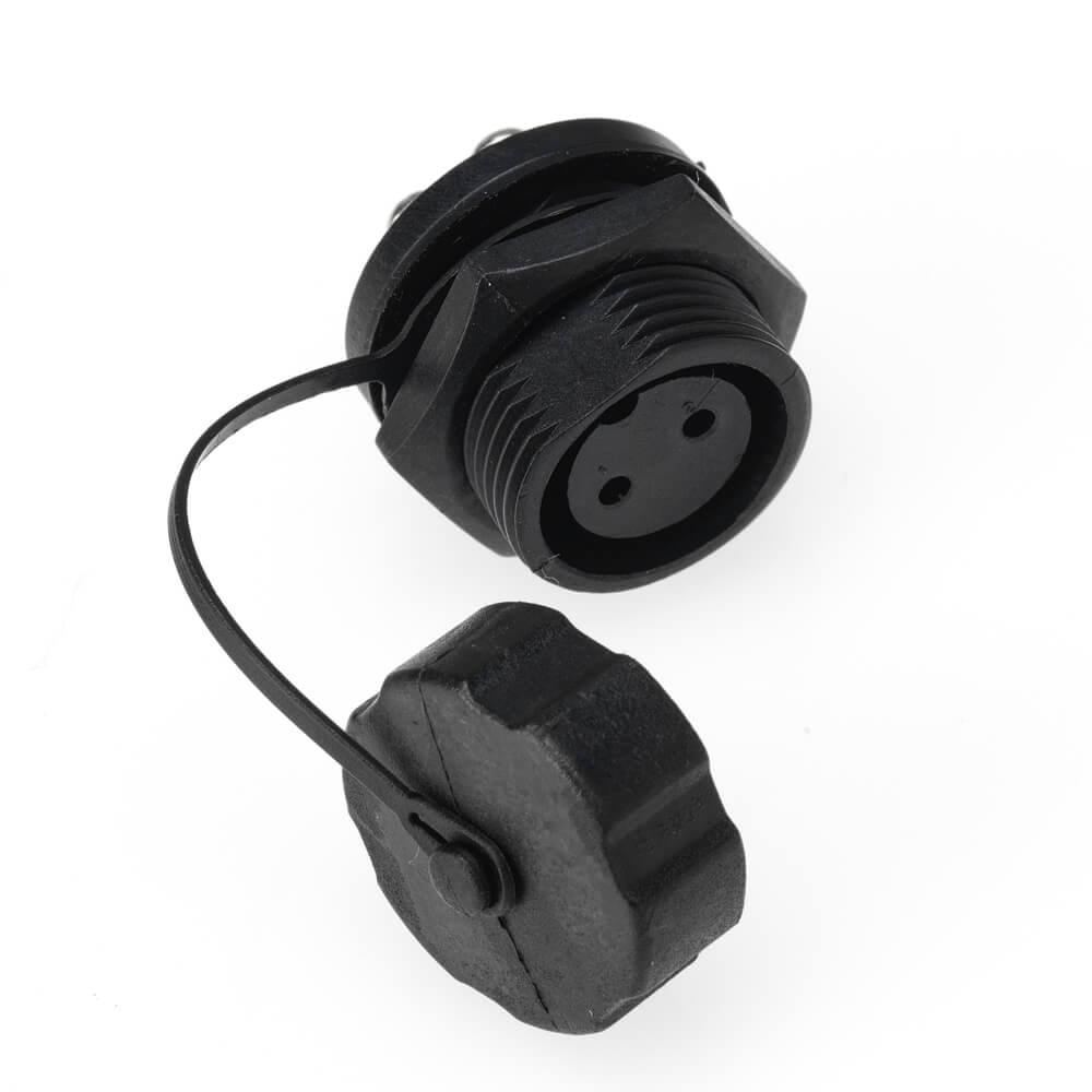 Panel-mount socket – screw terminal - 2 pin | ChasNewensMarine