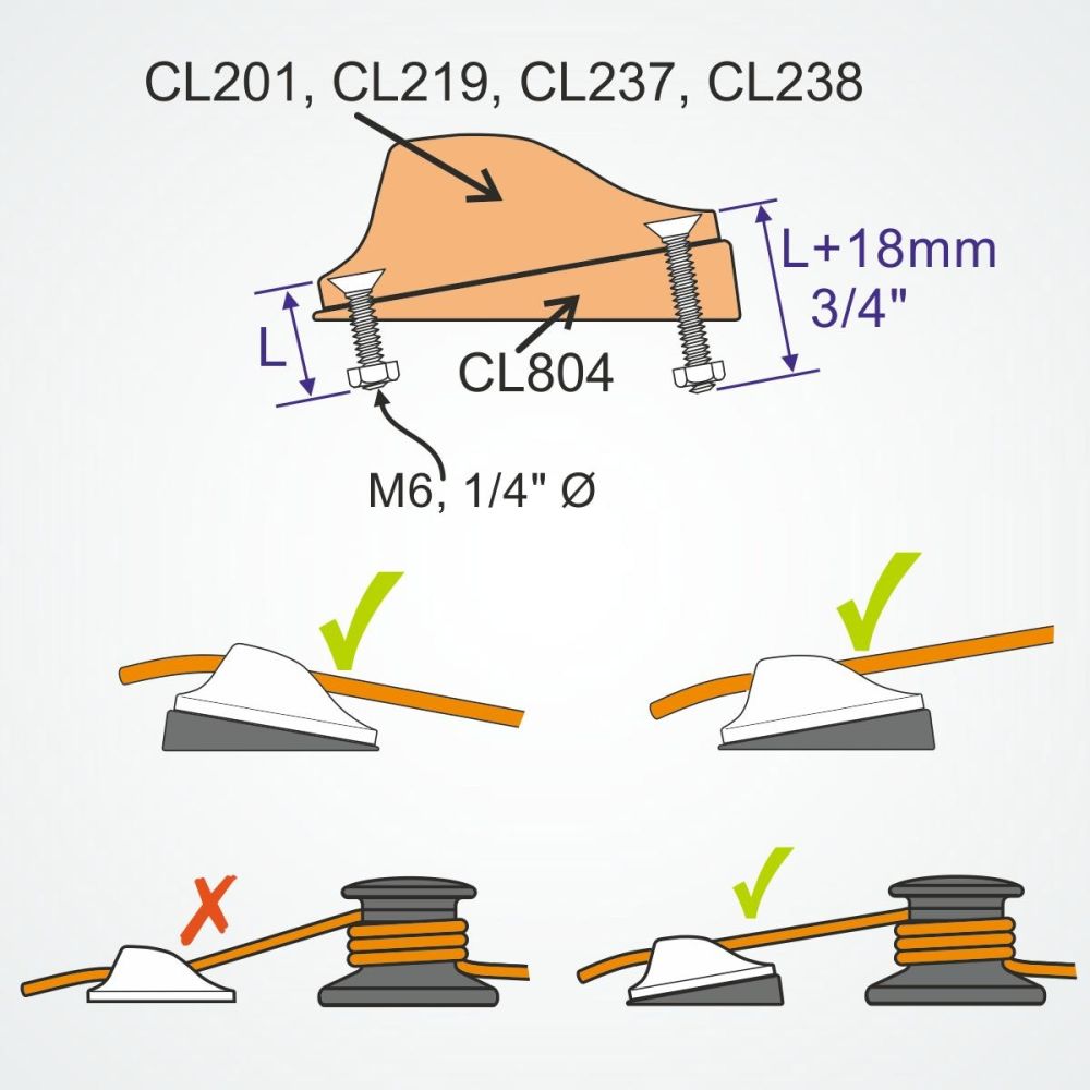 Clamcleat CL804 - Tapered Pad | ChasNewensMarine