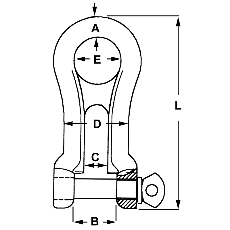 Kong Stainless Steel Chain Grip Shackle Locking Pin | ChasNewensMarine