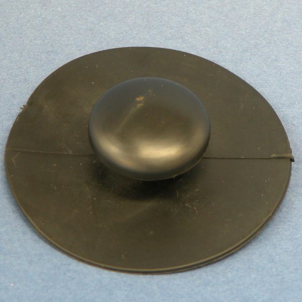 PVC Cleat Button 64mm Base x 27mm Button Black | ChasNewensMarine